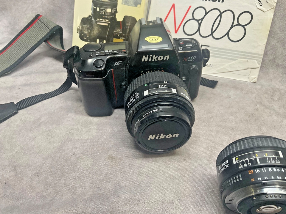 Nikon N8008 AF SLR Film Camera Body With 3 Lenses untested | eBay