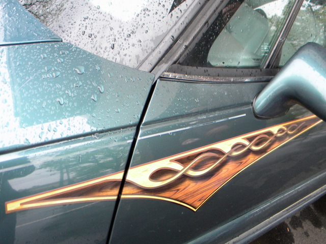 WOOD PANEL 2pc Flame decals for HHR Pt Cruiser Mustang Camaro Mopar hot ...