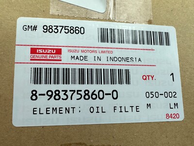 Isuzu genuine oil filter 98375860, 8-98375860-0 | eBay Australia