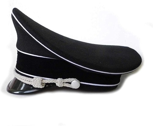 WWII German SS Elite Officer HAT Officer Army Wool Visor Crusher Cap ...