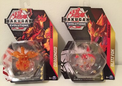 RARE ORANGE ELEMENTAL DRAGONOID & DIAMOND BLITZ FOX BAKUGAN EVOLUTIONS ...
