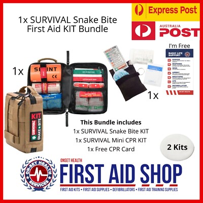SURVIVAL Snake Bite First Aid KIT + MINI CPR KIT - First Aid Supplies ...