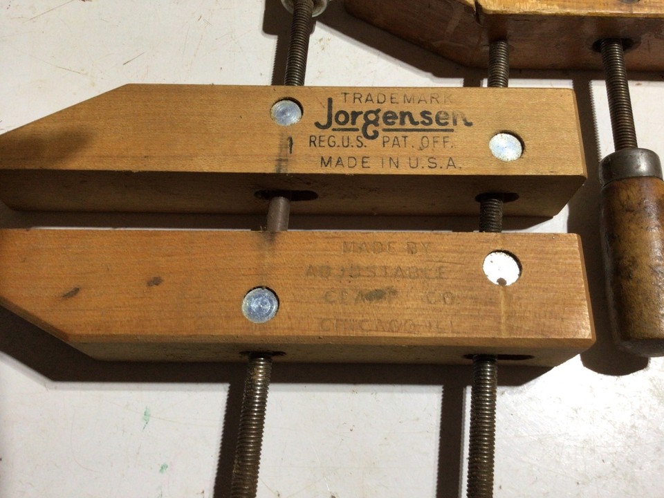 Lot of 3 Jorgensen Adjustable Hand Screw Wood Clamps 2-10” & 1-8” Made ...