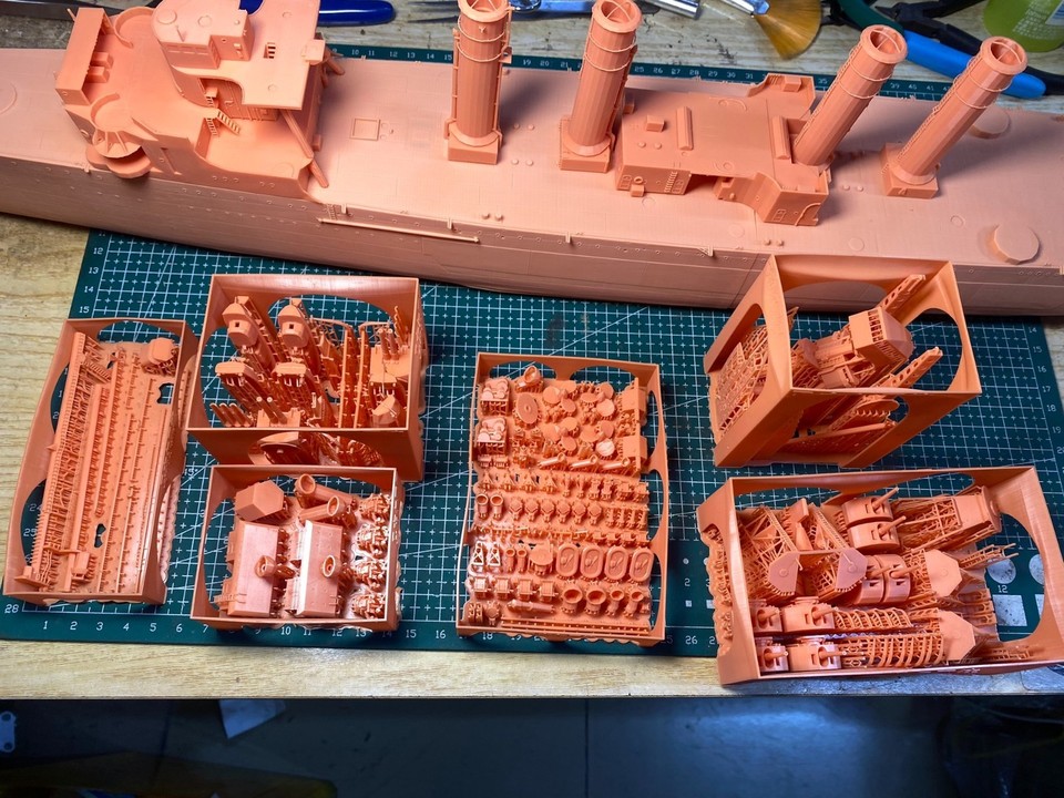 3D printed kits 1/200 USS Marblehead (CL-12) Omaha class Cruiser (full ...