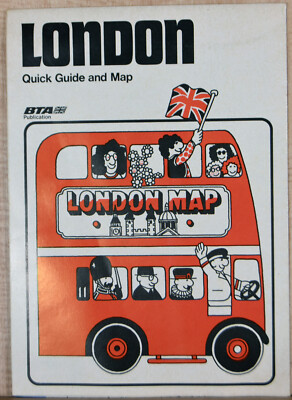 '70s Brochure Folded Map London Guide Underground Subway System Thames ...