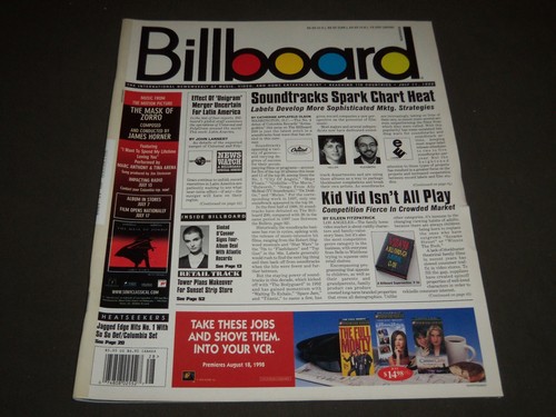1998 JULY 11 BILLBOARD MAGAZINE - GREAT VINTAGE MUSIC ADS & CHARTS - J ...