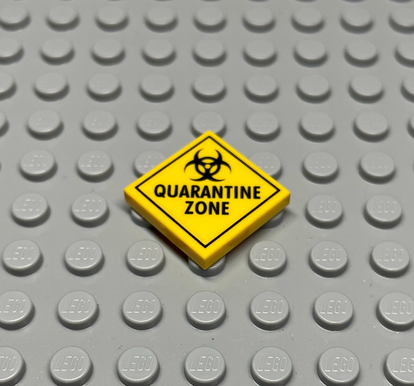 Citizen Brick Custom Lego Tile Flat 2x2 'Quarantine Zone' Sign Yellow ...