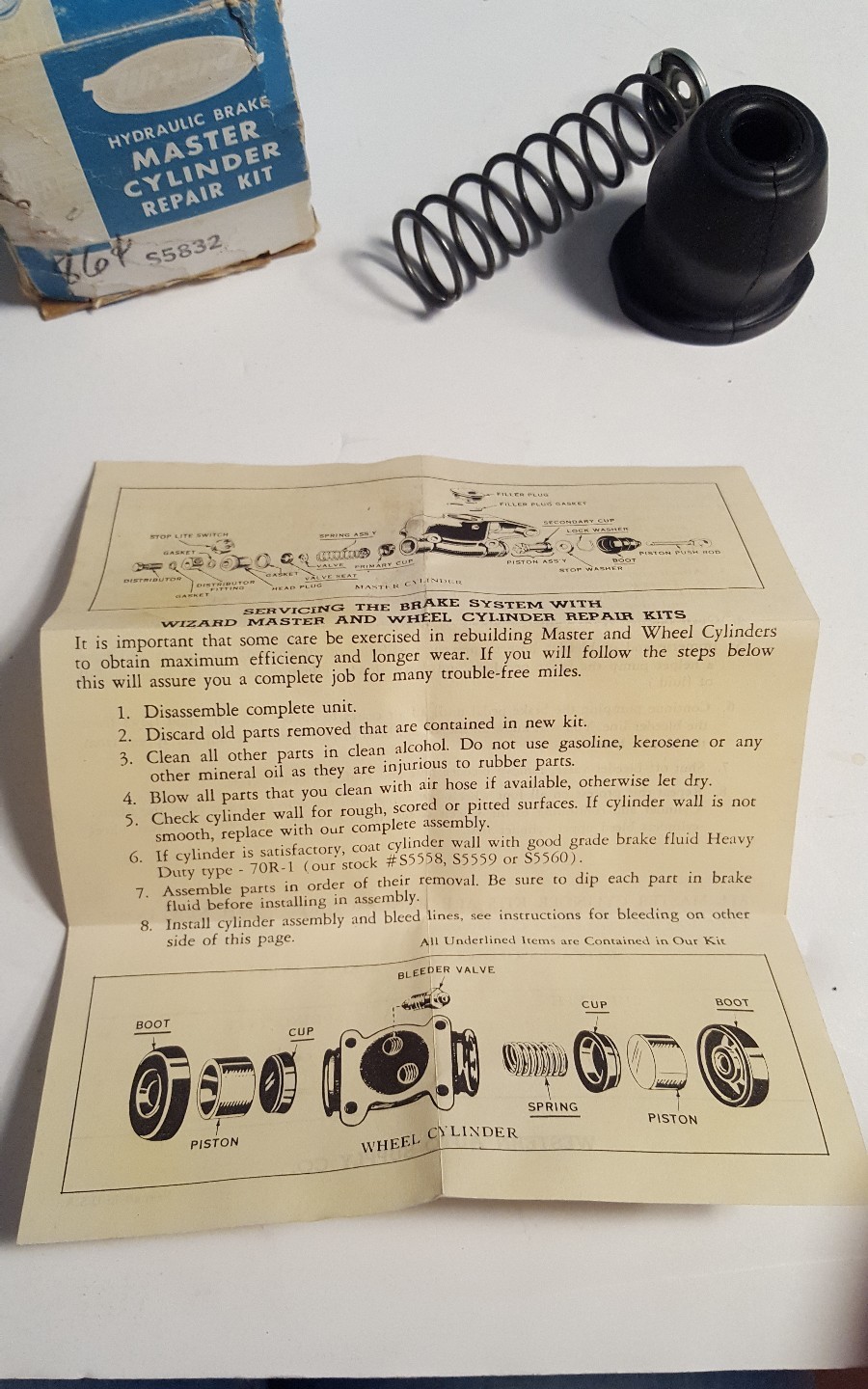 Western Auto Wizard Hydraulic Brake Master Cylinder Repair Kit S5832 | eBay