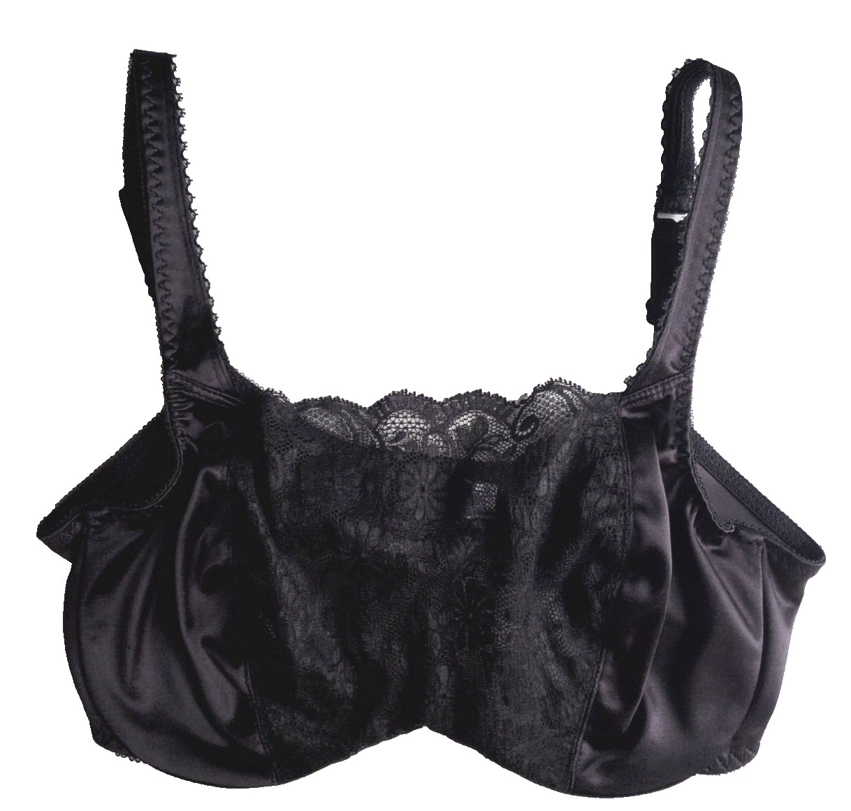 Vintage Bali 3356 Modest Black Lace Top Cami Hidden W… - Gem