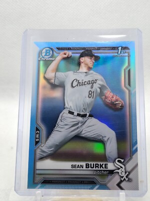 2021 Bowman Draft Chrome Baseball Sean Burke Sky Blue Refractor 1st ...