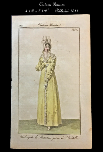 Costume Parisien 1811. Yellow Redingote Fashion Plates. Will combine ...