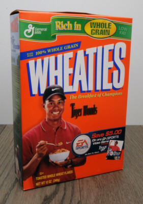 Vintage Wheaties Cereal w/Tiger Woods & EA Sports 12 Oz Full Box ...