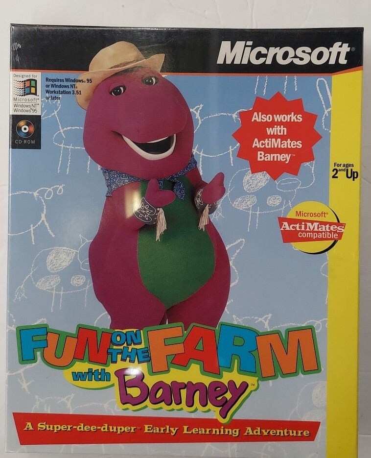 Microsoft Actimates: Fun on the Farm With Barney (PC, 1999) New Factory ...