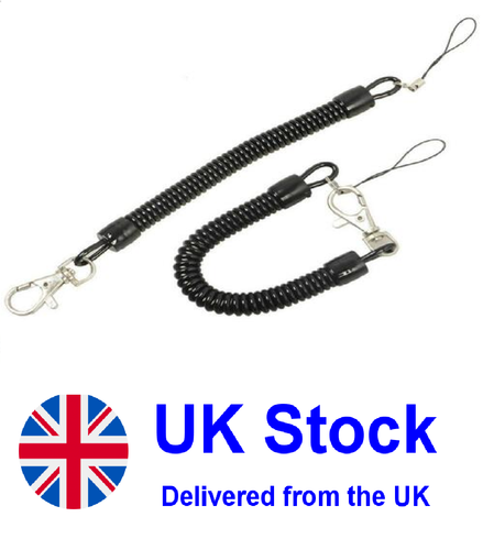 Spiral Key Chain Retractable Clip On Ring Stretchy Coil Spring Keyring ...