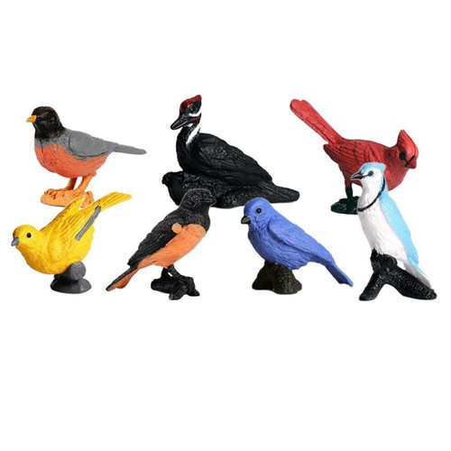 7 Pieces Realistic Birds Model Forest Animal Model Toy Figures Playset ...
