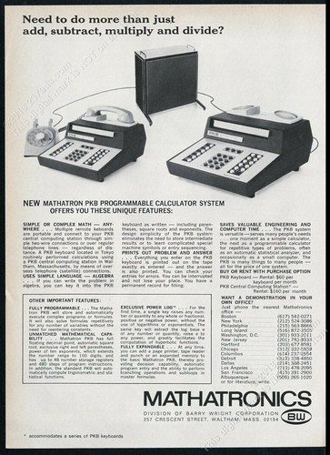 1968 Mathatronics Mathatron PKB programmable calculator modem vintage ...