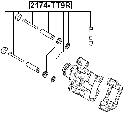Front Brake Caliper Repair Kit Fits Ford 1551989, 1551990, 1570654 ...