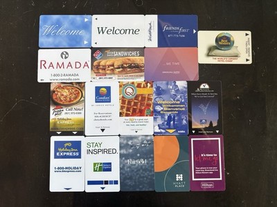 17 Different Hotel Key Cards Hilton Hyatt Marriott Holiday Inn Express ...