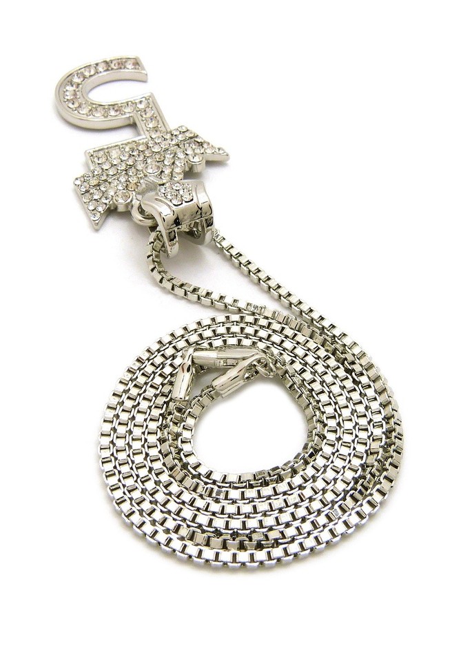 NEW # 1 to 9 NUMBER PENDANT & 24" VARIOUS CHAINS & COLOR HIP HOP ...