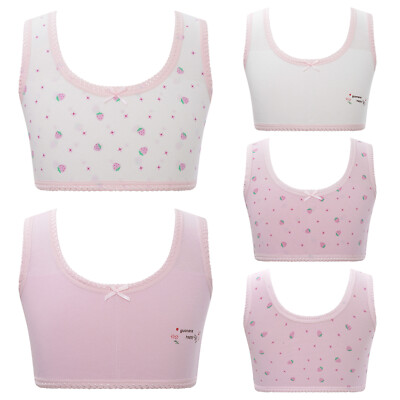 Kids Girls Tank Cotton Bra Seamless Crop Top Bralettes Vest Bow ...