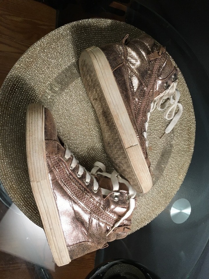 Michael Kors silver Sneakers metallic Mk logo lace up shoes sz 3 | eBay