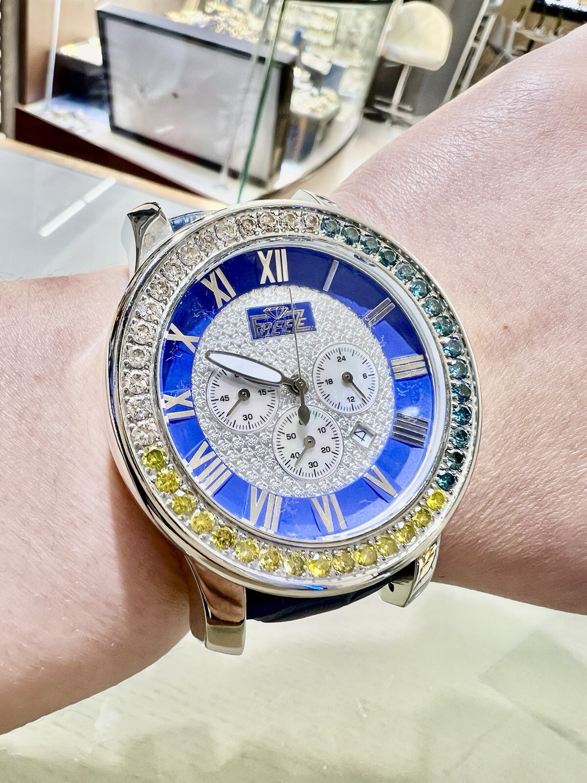 Blue Freeze Diamond Watch | eBay