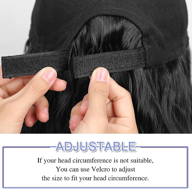 Cap with Hair Attached For Women Wig Hat with Hair Short Bob Style ...