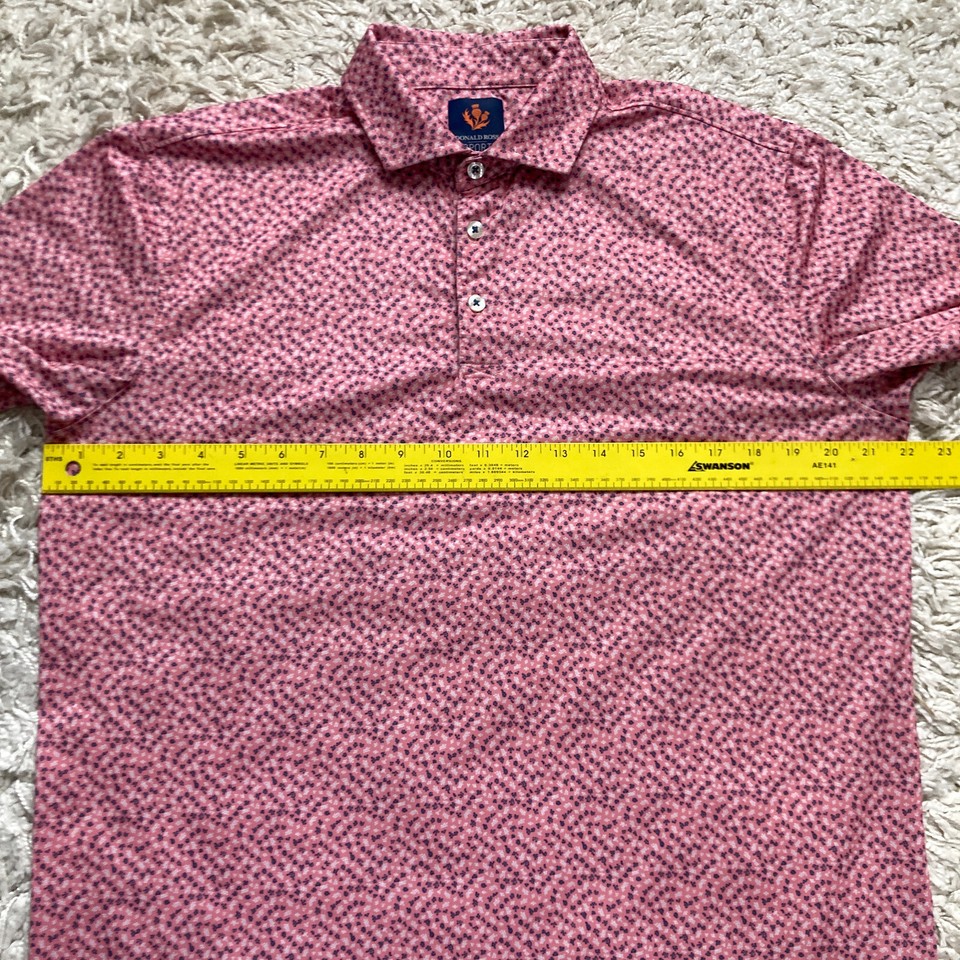 Donald Ross Sport Polo Shirt Mens Medium Floral AOP Performance Golf ...