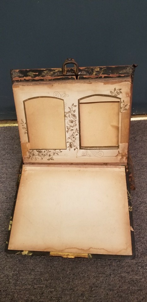 ANTIQUE VICTORIAN CABINET PHOTO ALBUM CELLULOID WOOD MUSIC BOX W ...