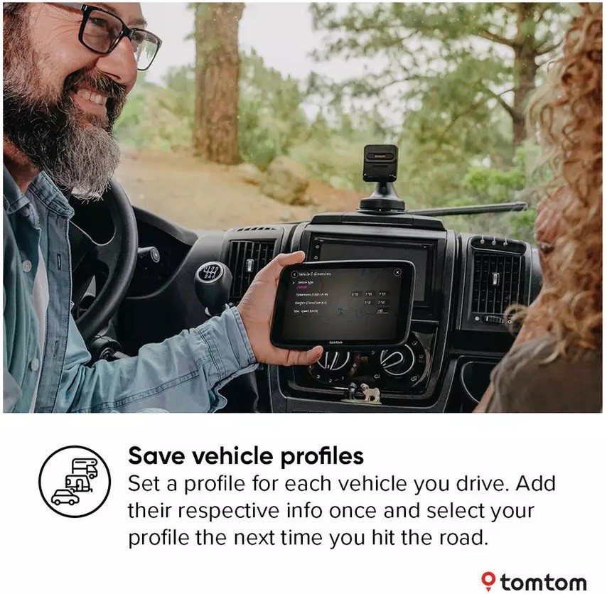 Argos TomTom GO Sat Nav Camper Max 2nd Gen Campervan and Caravan 1YD7 ...