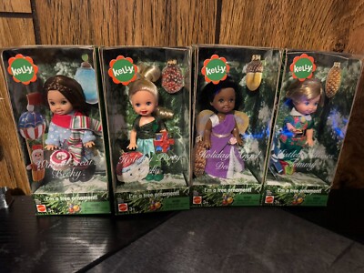 LOT OF FOUR KELLY CLUB CHRISTMAS DOLLS, KELLY, TOMMY, BECKY & DIEDRE ...