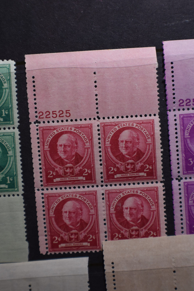 1940 839-843 Famous Americans - Educators - Plate Block MNH | eBay UK