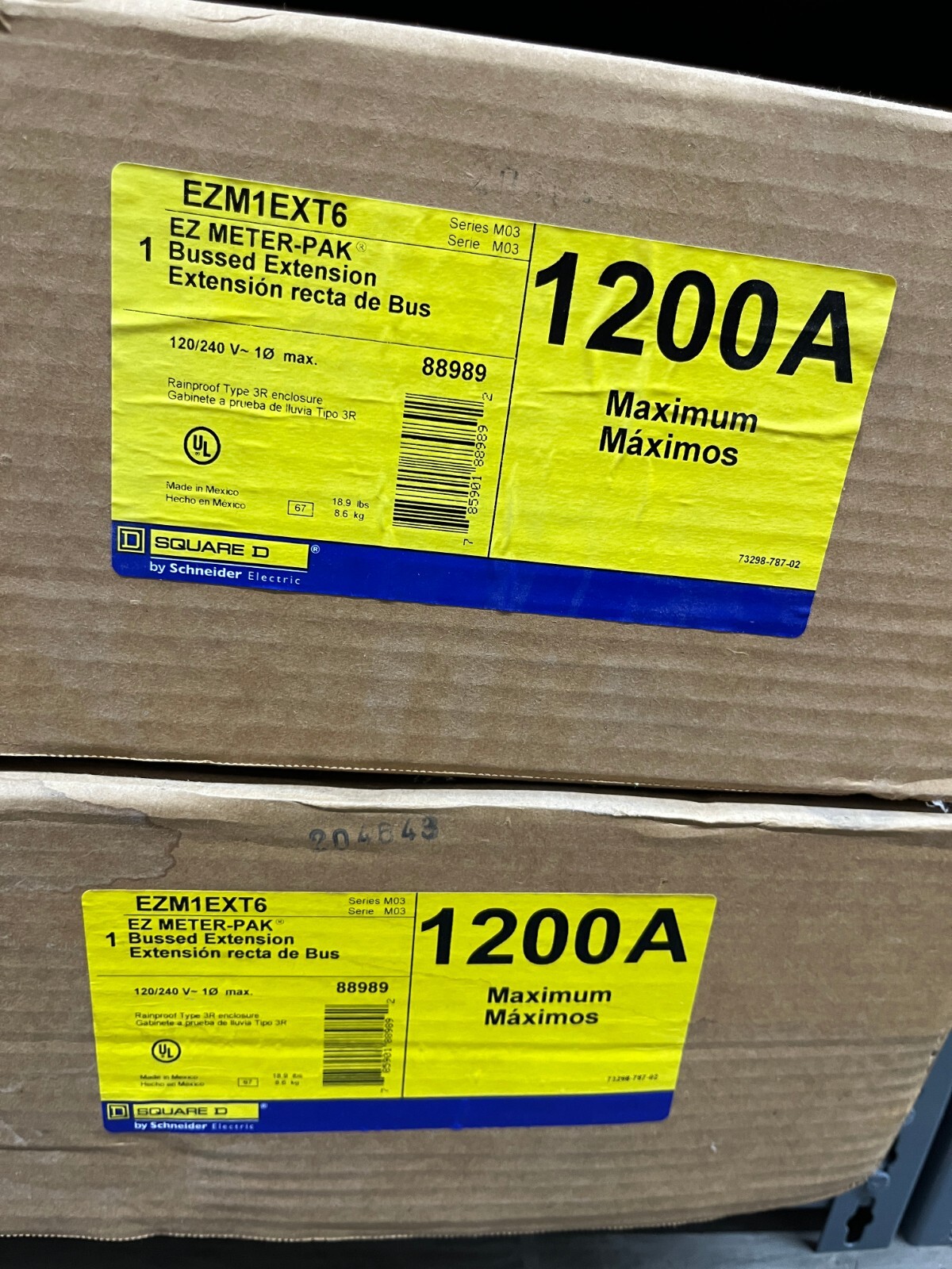 SCHNEIDER ELECTRIC EZM1EXT6 1200 AMP EZ METER-PAK Bussed Extension | eBay