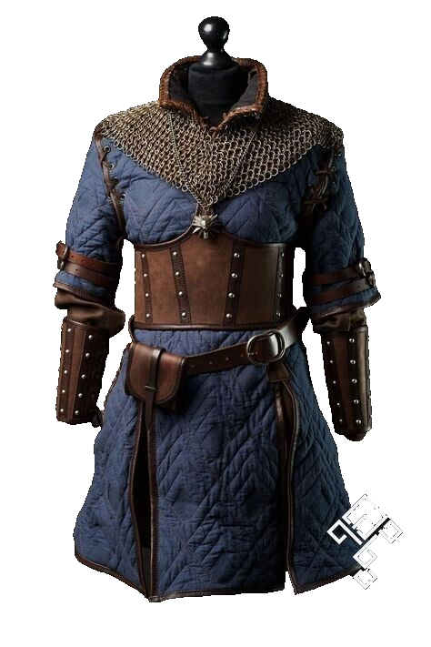 MEDIEVAL FULL SET Female Light Witcher Armour on Blue Gambeson SCA LARP ...