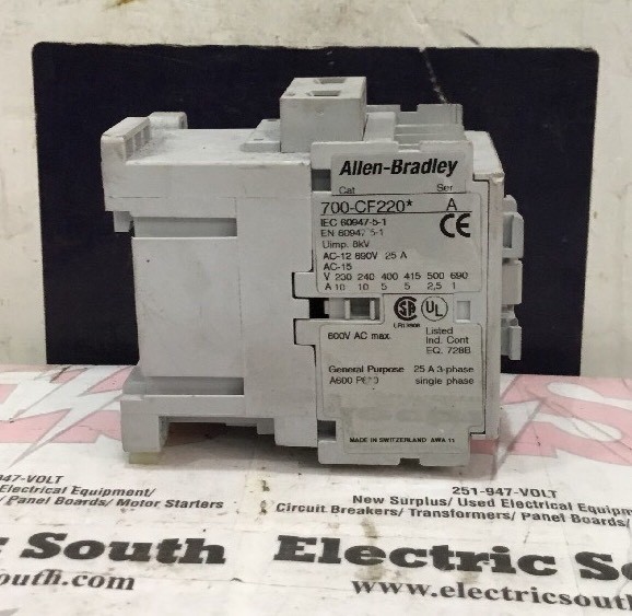 Allen Bradley IEC Contactor 700-CF220 600 Volt 25 Amp | eBay