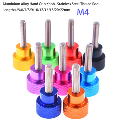Knurled Thumb Screws M4 x4-22mm Shoulder Bolt Aluminium Hand Grip Knob ...