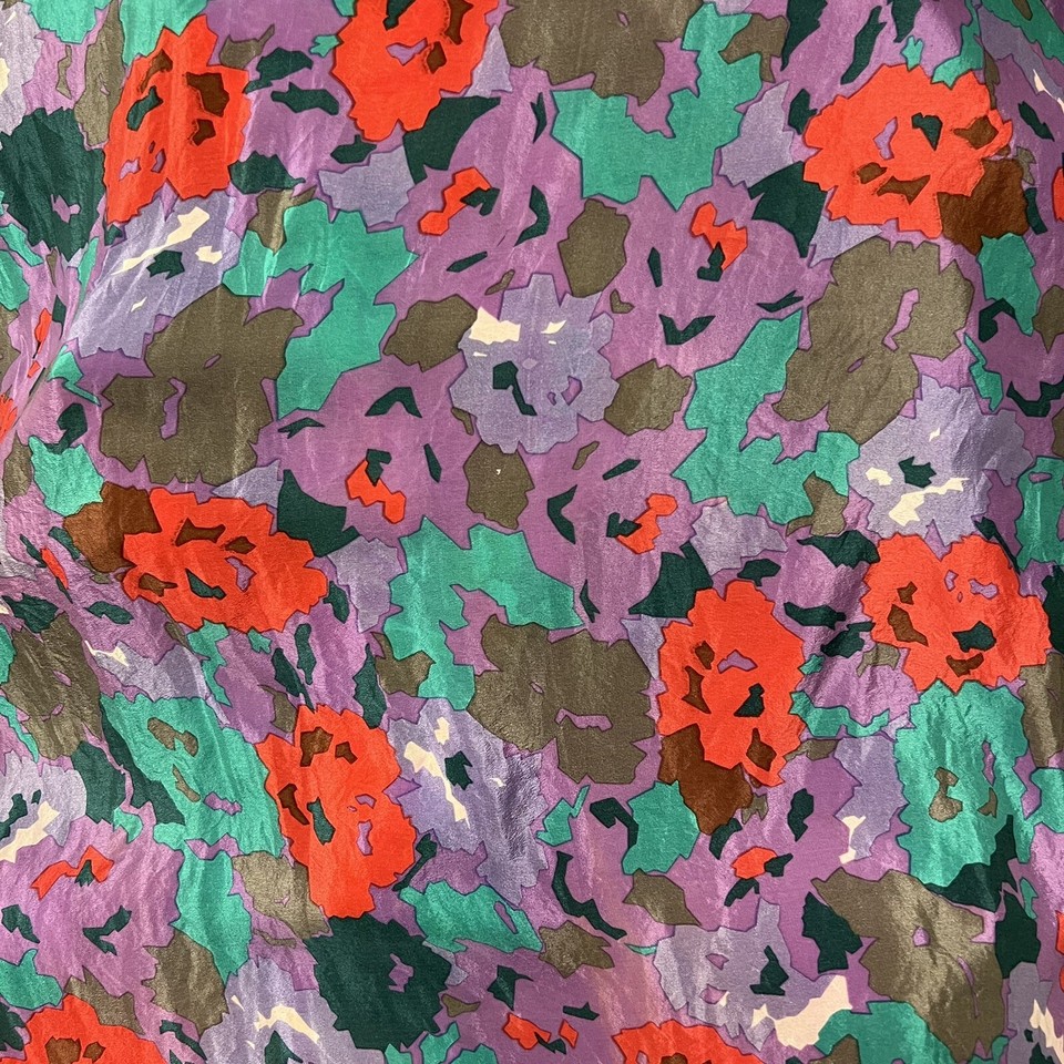 Hiroko II Silk Scarf Japanese Vintage Accessory Abstract Purple ...