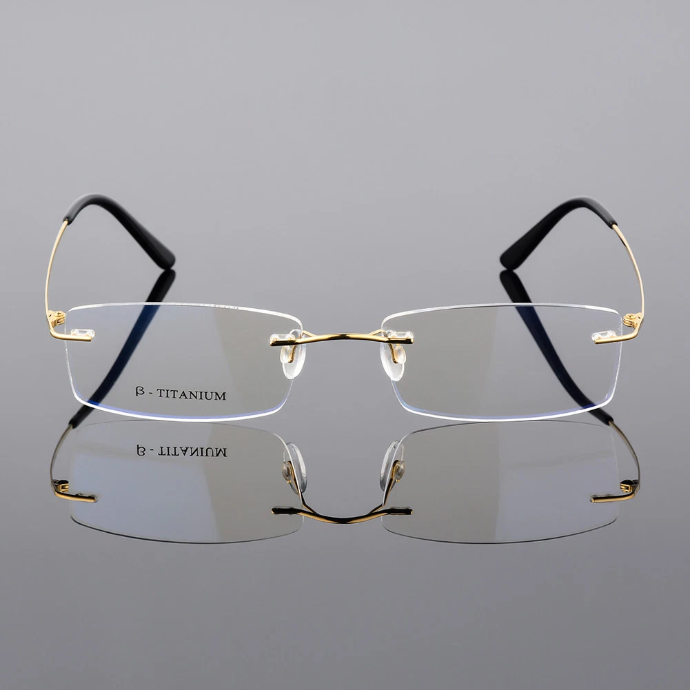 Eleccion Pure Titanium Rimless Glasses Male Myopia 54 Off