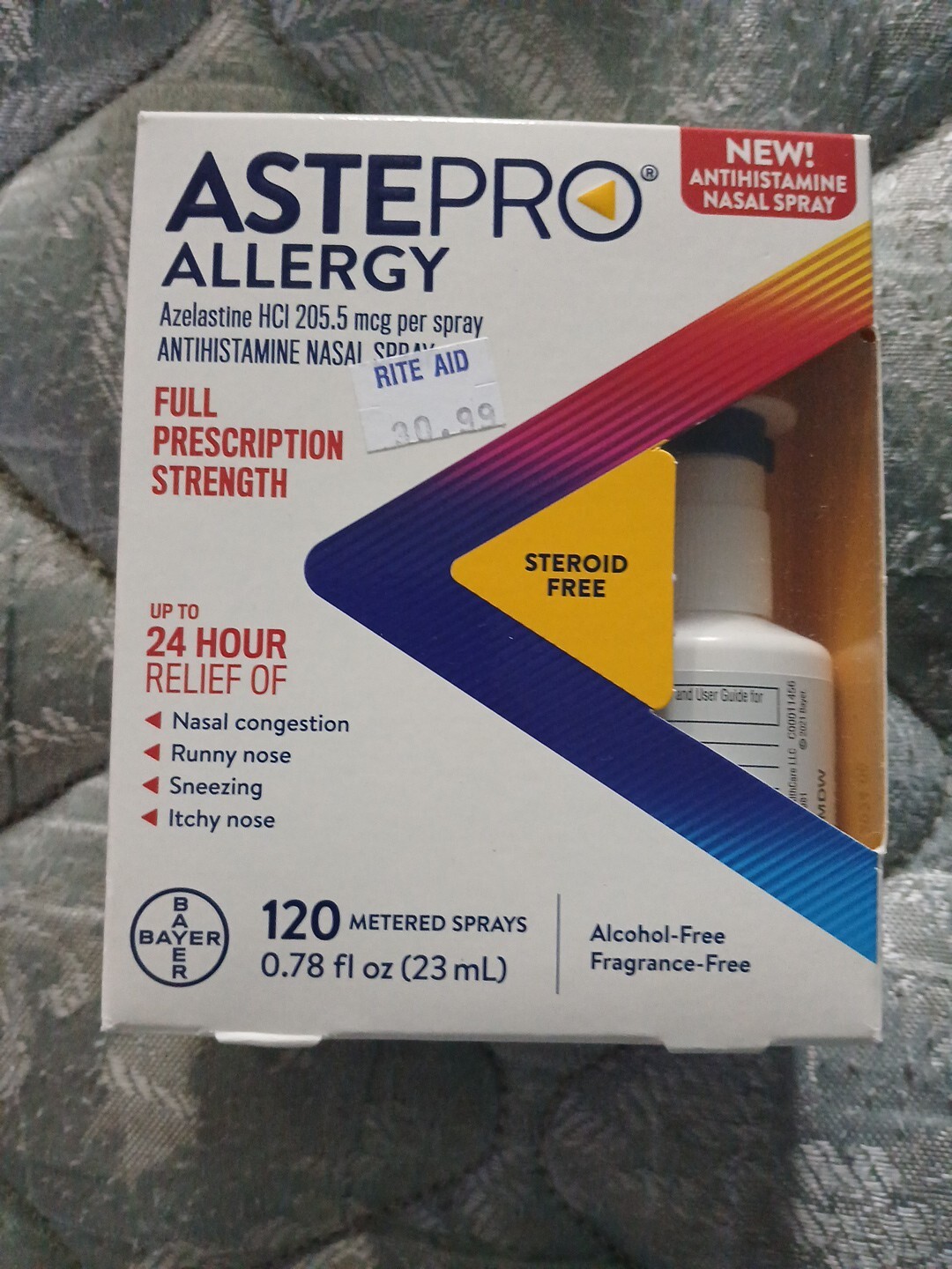 Bayer Astepro Allergy Nasal Spray - 60 Metered Sprays, 0.37 fl oz for ...