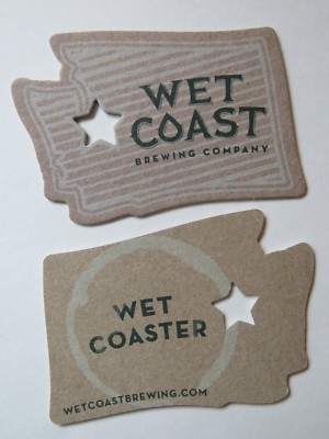 2 Beer Coasters ~ WET COAST Brewing Co ~ Gig Harbor, WASHINGTON - State ...