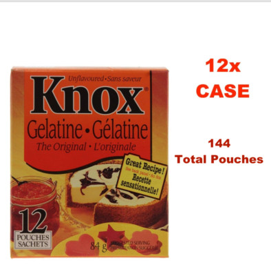 Knox The Original Unflavoured Gelatin 12 boxes of 12 pouches= 144 84g ...