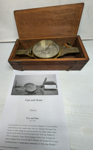 Antique Brass Frye & Shaw N.Y Surveying Compass Cased | eBay