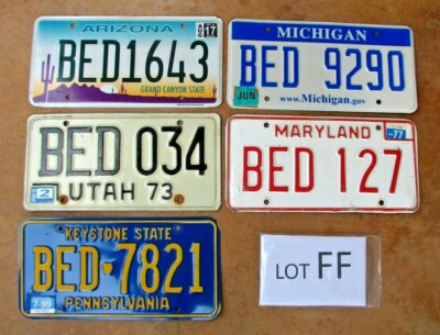 5 BED AUTO LICENSE PLATE PLATES SLEEP SLEEPING MATTRESS SNORING - LOT ...
