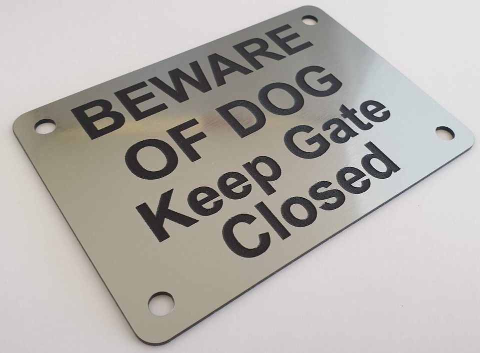 Beware of Dog Keep Gate Closed Sign Plaque Close Shut Outdoor Rated ...
