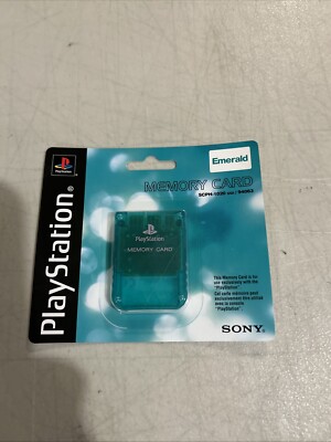 PlayStation One 1 PS1 Genuine Memory Card Emerald Green SCPH-1020 New ...
