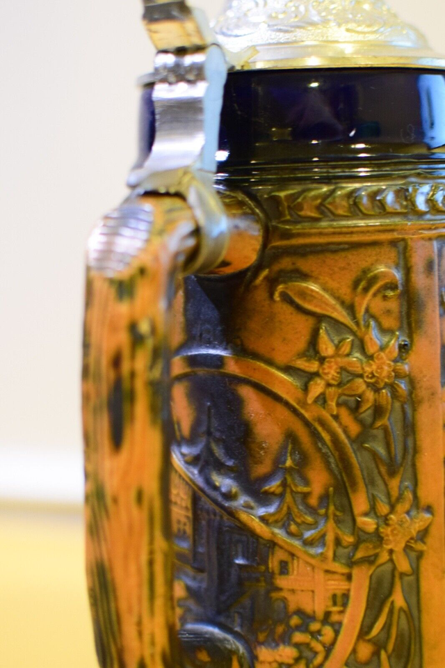 Vintage 1862 Made in Germany GERZ Lidded 3D Pub Scene Beer Stein | eBay