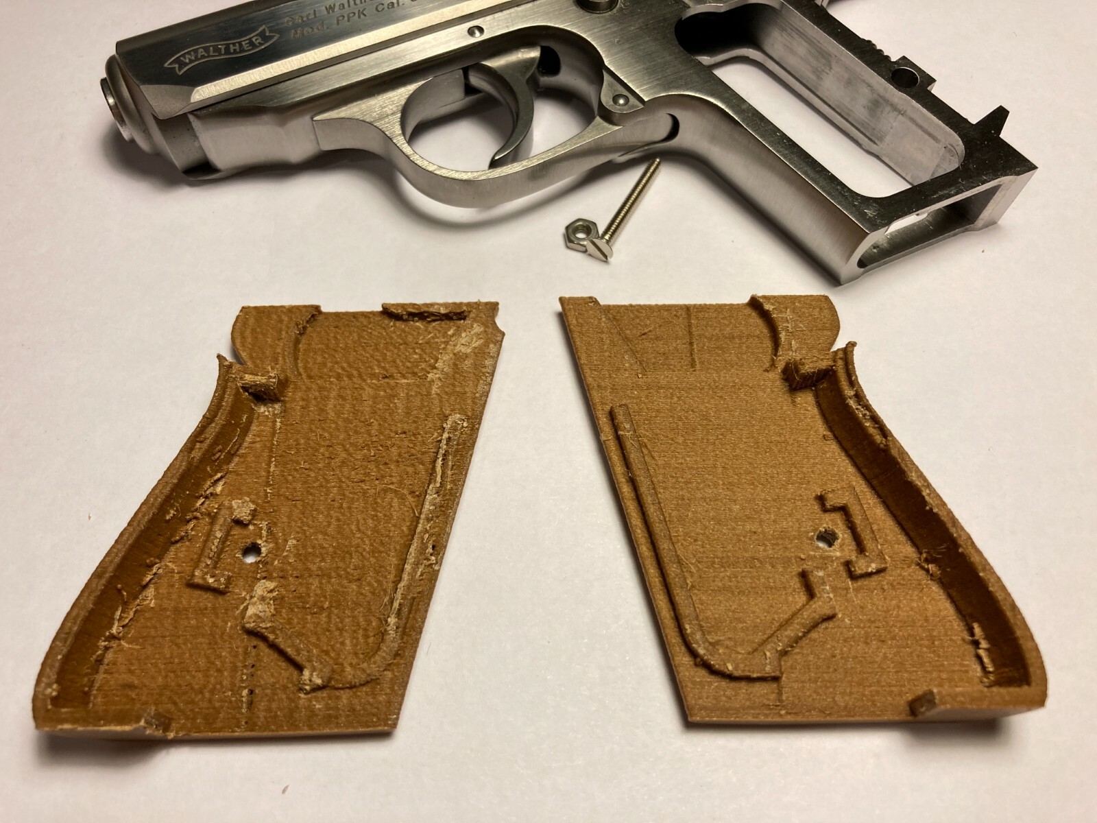 Walther PPK Grips 3D Printed!! Walnut Brown, Real Wood infused | eBay