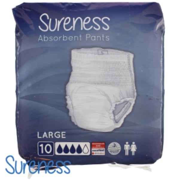 40 Sureness Absorbent Pants Incontinence Men Women Medium Large XLPads ...