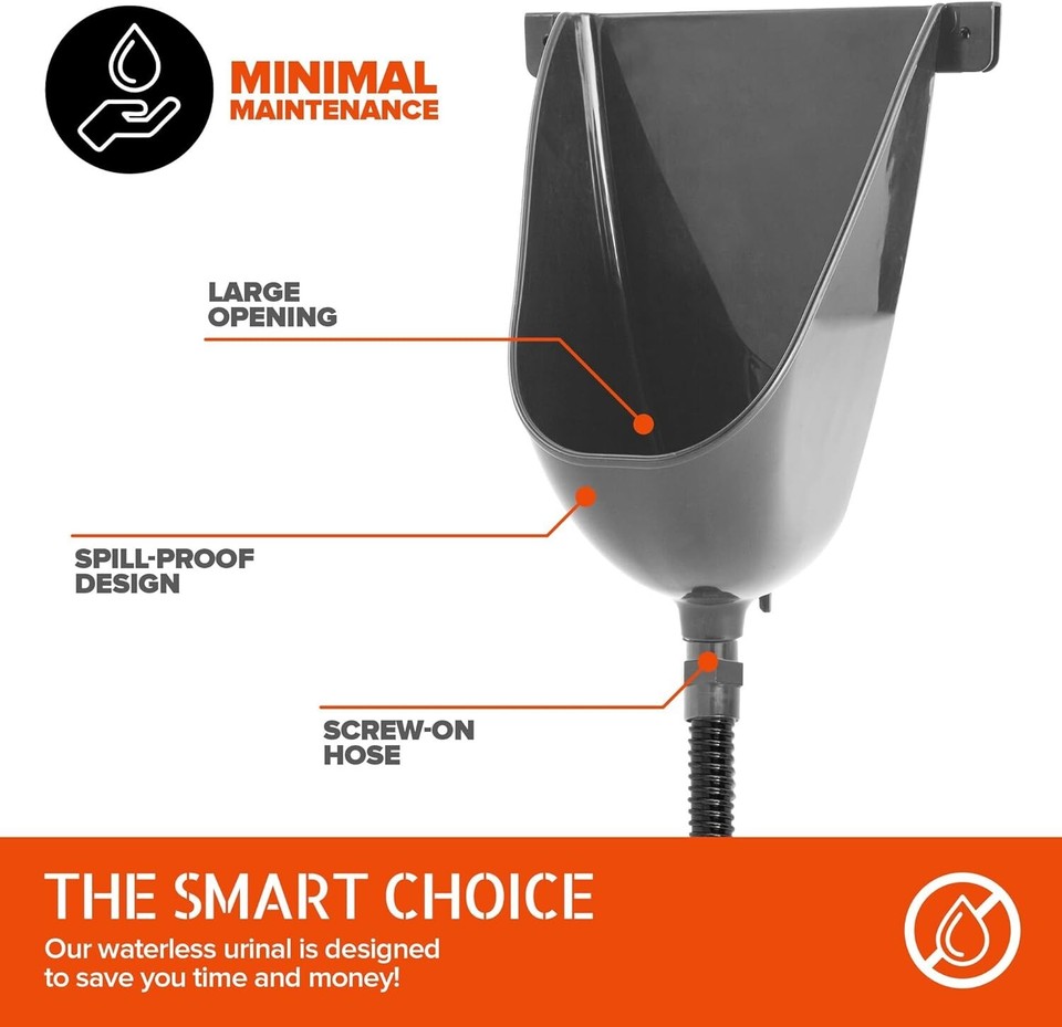 Waterless Urinal Men Gray Plastic Urinals Portable Diverter Toilet Wall ...