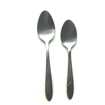 Heather USA Butterfly Stainless LOT Teaspoon+Soup/Place Spoon 2 Pcs | eBay